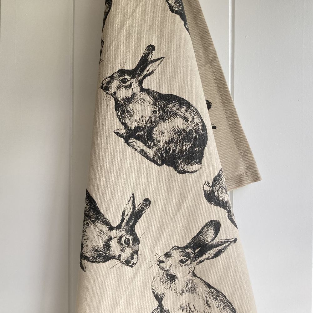 Hares Tea Towel – Evelyn and Owl