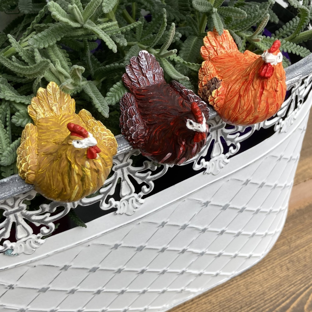 Colourful Chicken Pot Sitters - set/3 – Evelyn and Owl